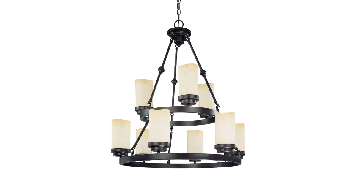 Nuvo Lighting 60/2765 Nine Light Up Lighting Two Tier Chandelier from ...