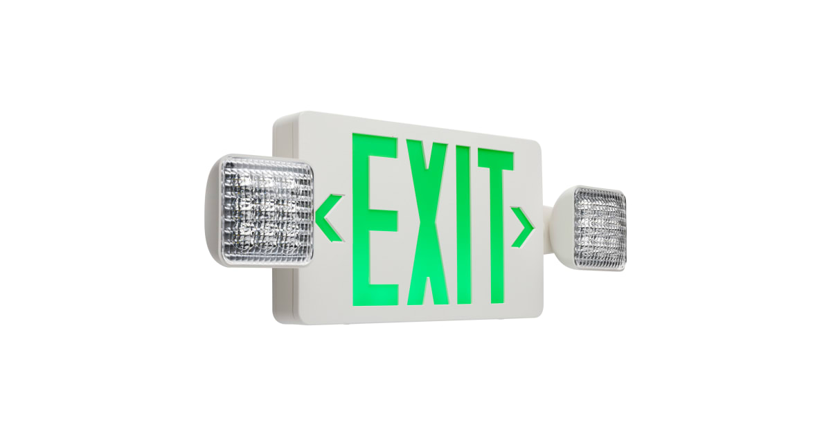 Nuvo Lighting 67/120 Exit Sign 19" Wide LED Emergency Dual Head Light ...