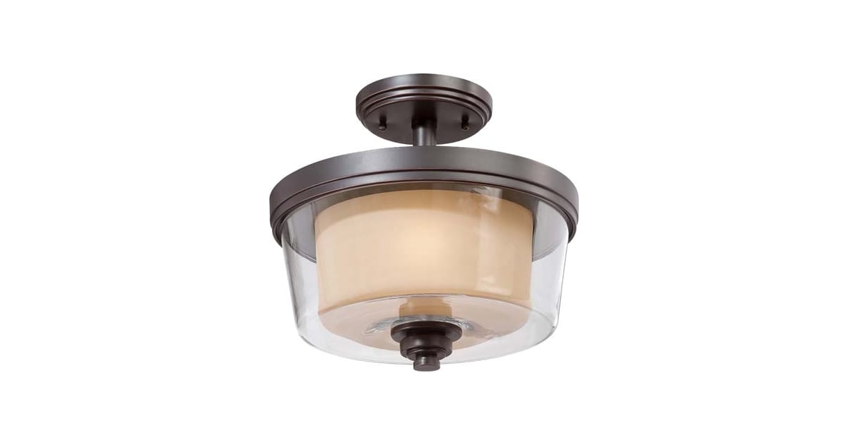 Nuvo Lighting 60/4553 Decker Two Light Semi-Flush Ceiling Fixture with ...