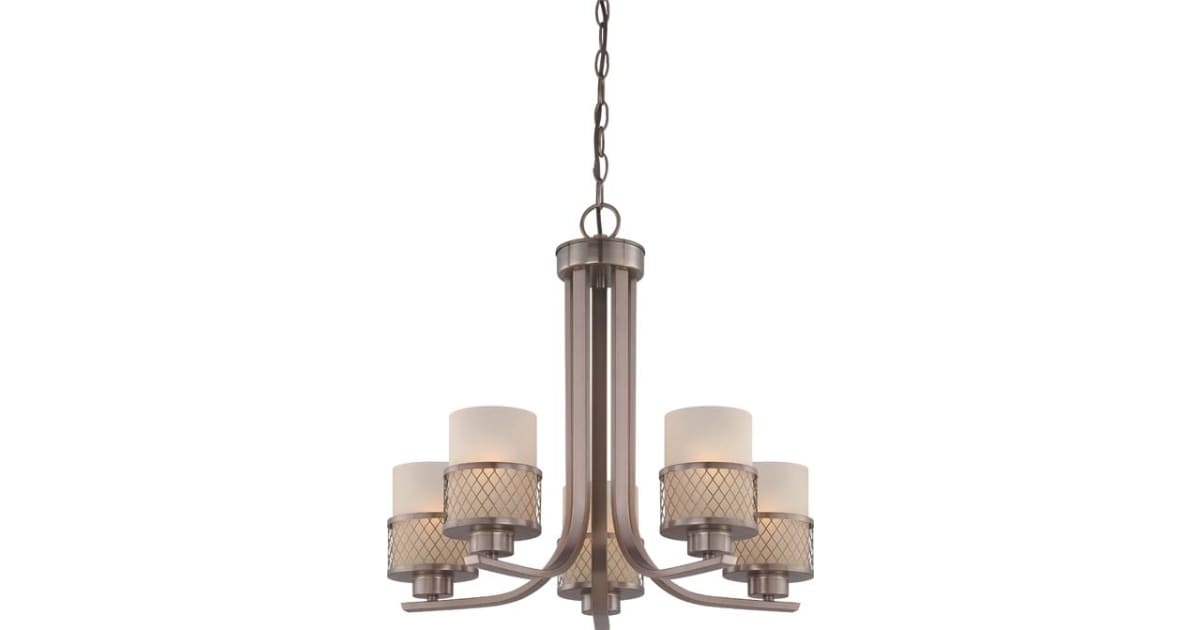 Nuvo Lighting 60/4785 Fusion Five Light Chandelier with Russet Glass ...