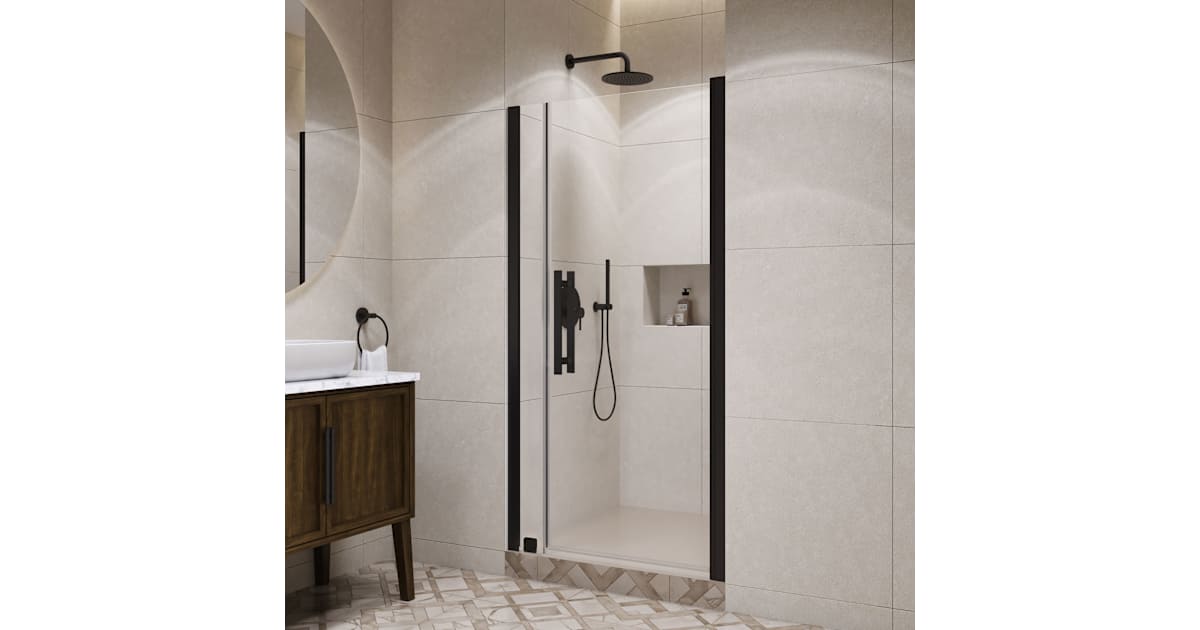 Ove Decors 15SGP-PASA39-BLKWM Pasadena 72" High x 39-3/8" Wide Pivot ...