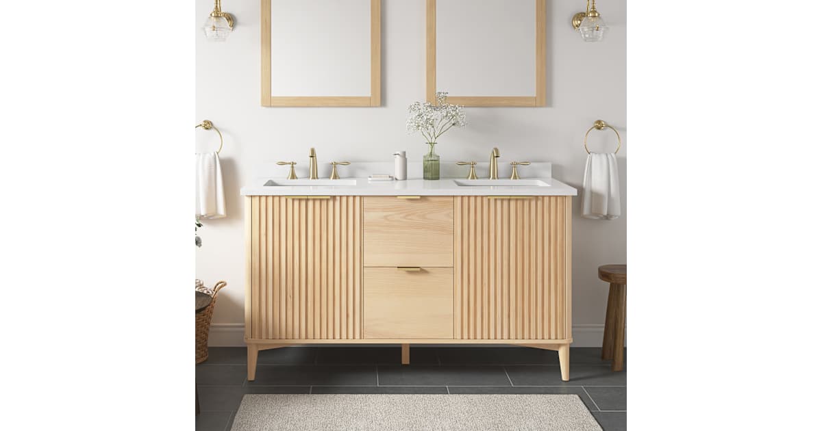 Ove Decors 15VVA-BER360-174EV Gabi 60" Free Standing Double Basin ...