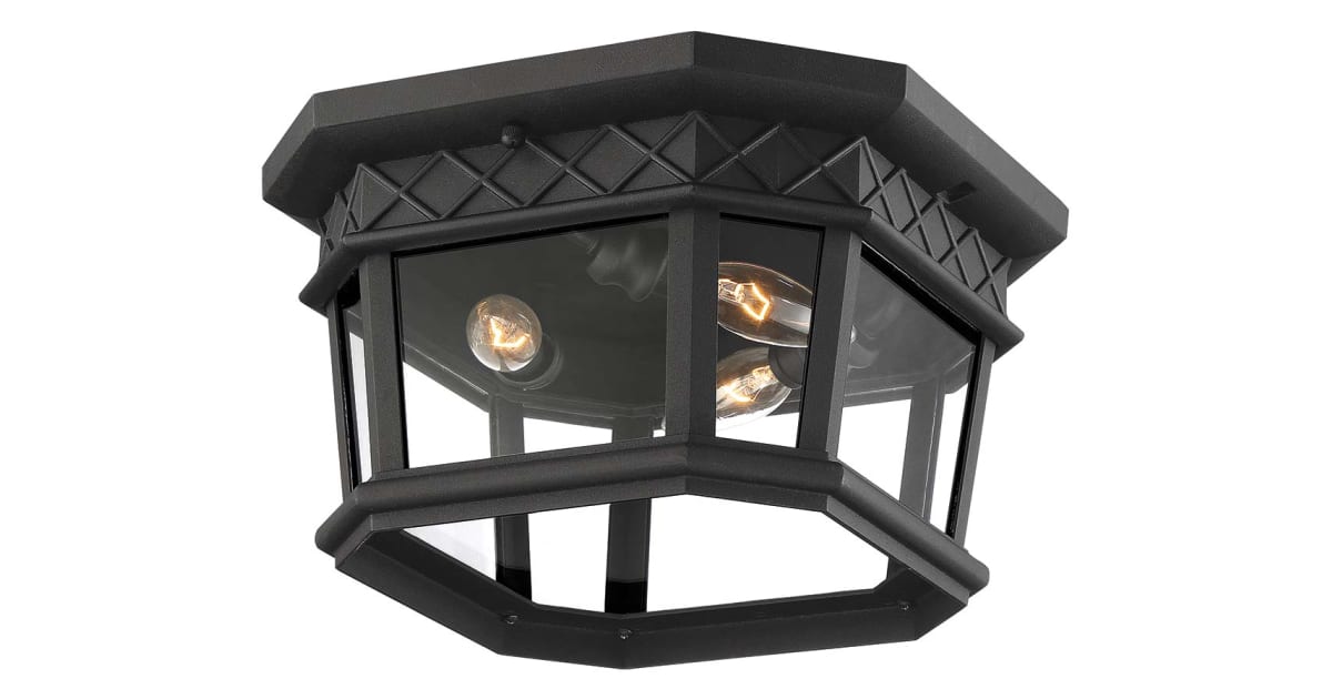 Park Harbor PHEL5105BLK Foxfield 3 Light 12" Wide Outdoor Flush Mount ...