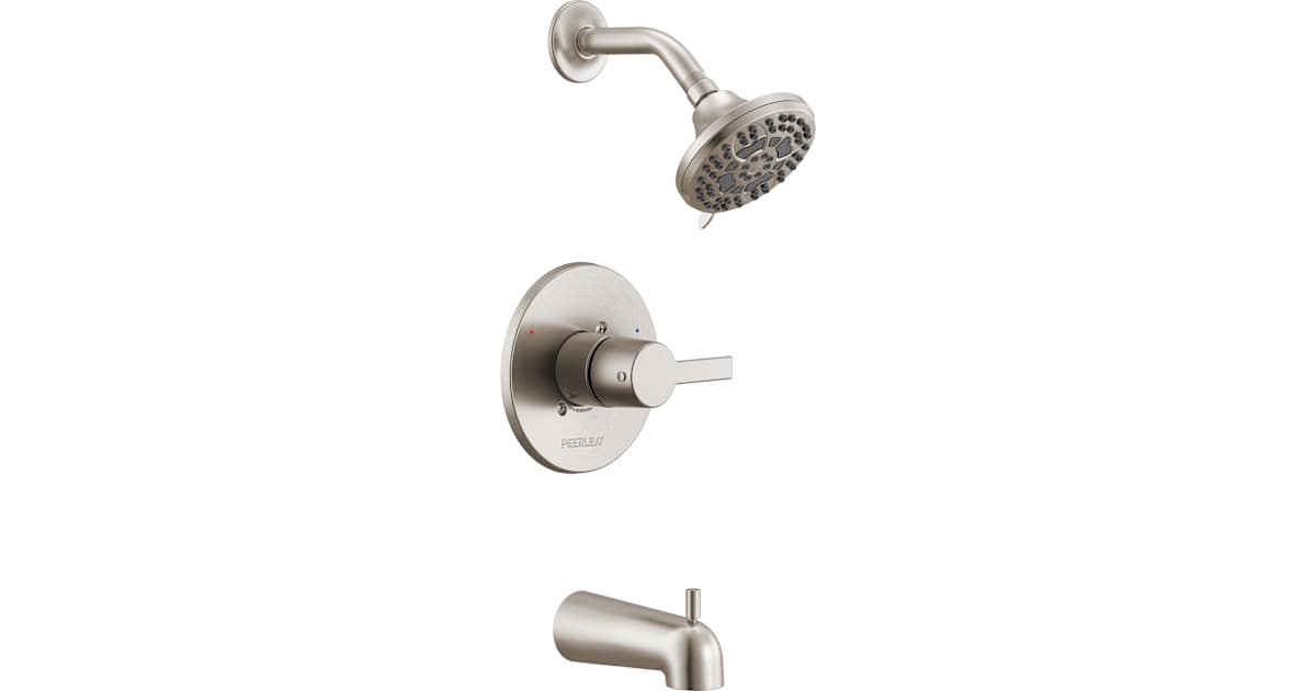 Peerless PTT14412-BN Flute Tub and Shower Trim Package with 1.5 GPM ...