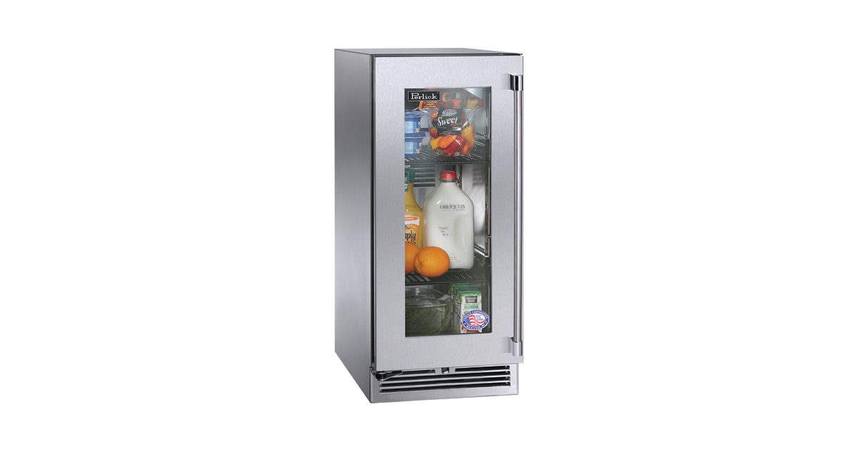 Perlick HP15RO-3-3L 15 Built-in Outdoor Refrigerator w/ Glass Door ...
