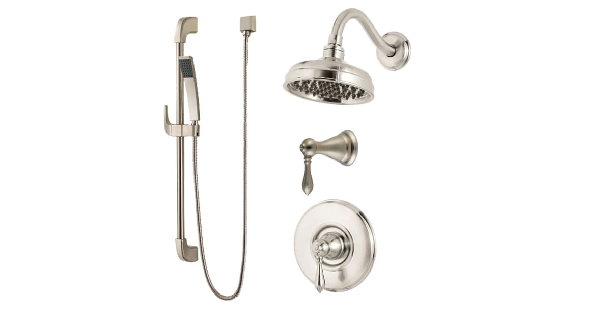 Pfister B89-7MBK Marielle Shower System with Valve Trim, Shower Head ...