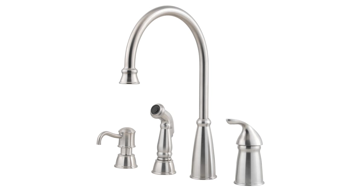 Pfister F-026-4CBS Avalon Kitchen Faucet with Sidespray and Soap ...