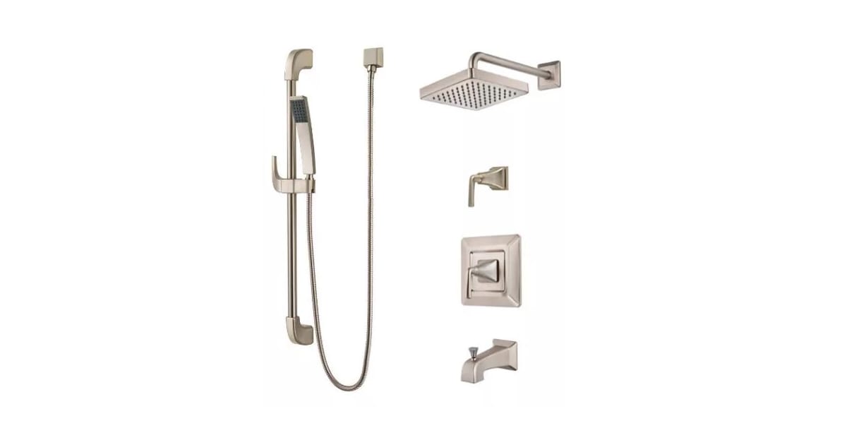 Pfister T89-8FEK Park Avenue Shower System with Valve Trim, Shower Head ...