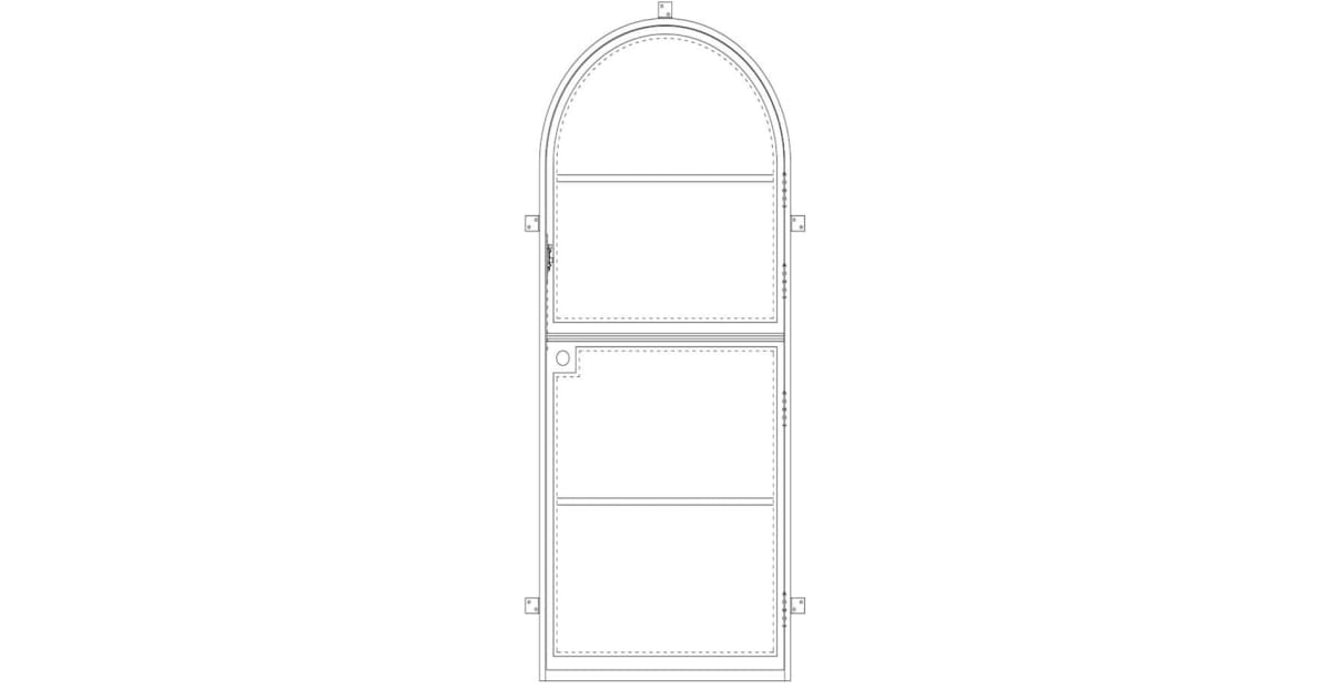 Pinkys Iron Doors A4DU-SFA-3090-LHIS Air 4 Dutch Single Full Arch 30" x ...