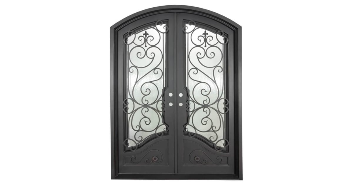 Pinkys Iron Doors BE-DA-7281-RHOS Beverly Double Arch 72" x 81" Right ...