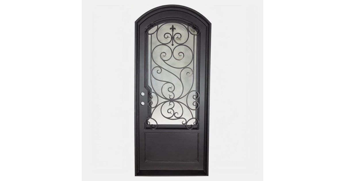 Pinkys Iron Doors BE-SA-3892-LHOS Beverly Single Arch 38" x 92" Left ...