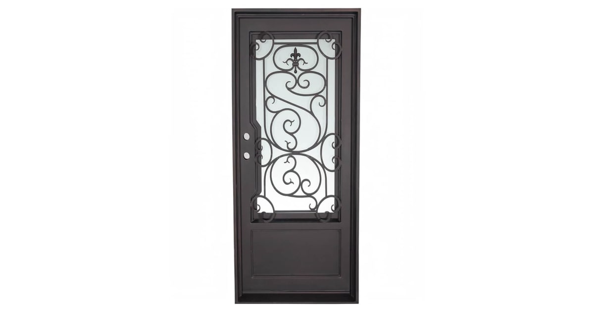 Pinkys Iron Doors BE-SF-3881-RHOS Beverly Single Flat 38" x 81" Right ...