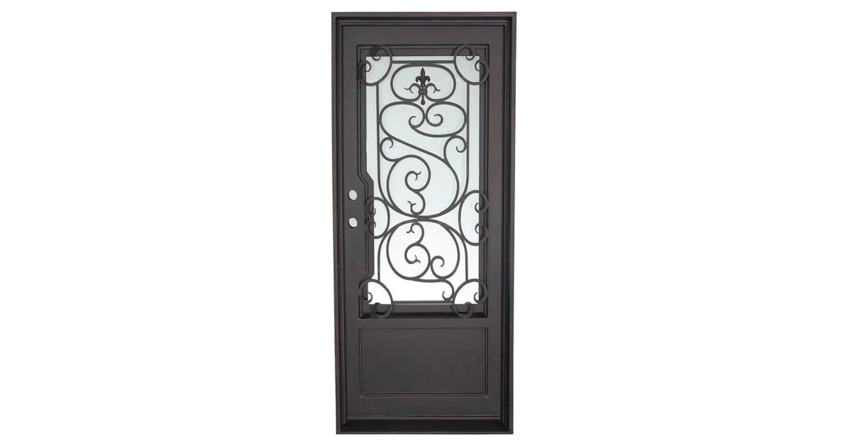 Pinkys Iron Doors BE-SF-3881-RHOS-TB Beverly Thermally Broken Single ...