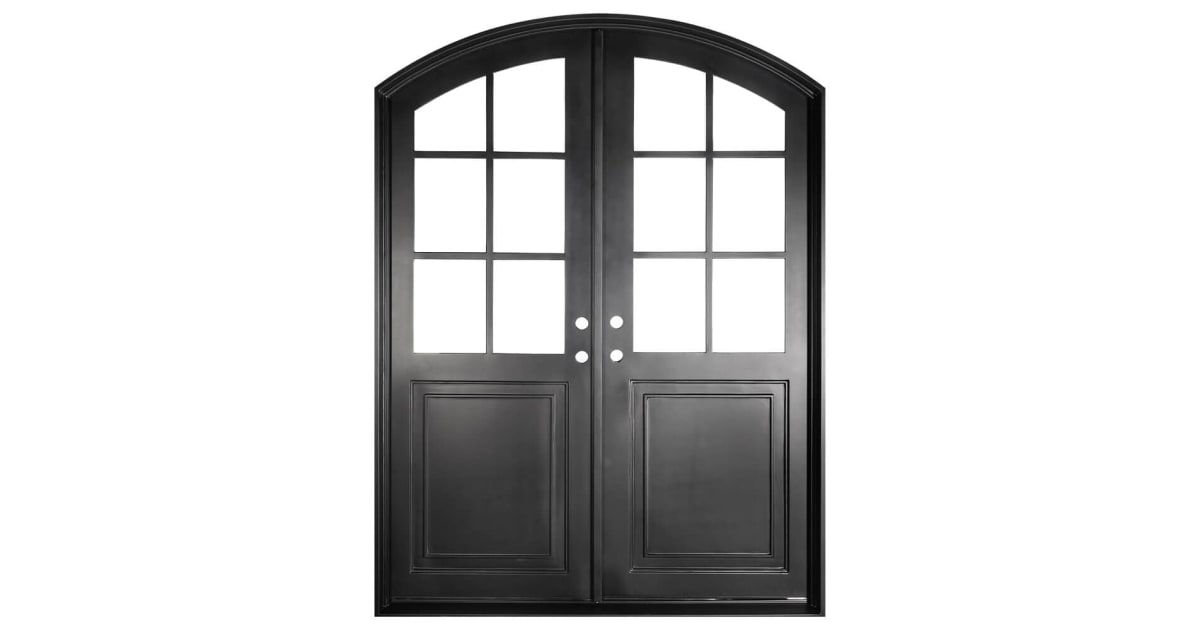 Pinkys Iron Doors GE-DA-6581-RHIS Getty Double Arch 65" x 81" Right ...