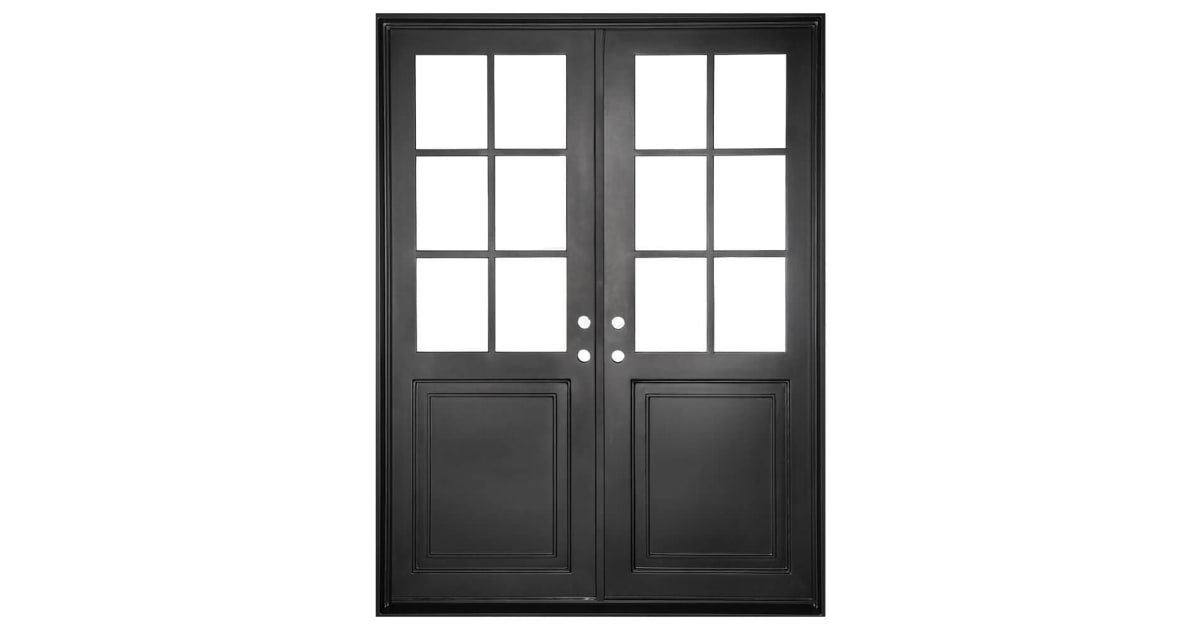 Pinkys Iron Doors GE-DF-6294-RHOS Getty Double Flat 62" x 94" Right ...