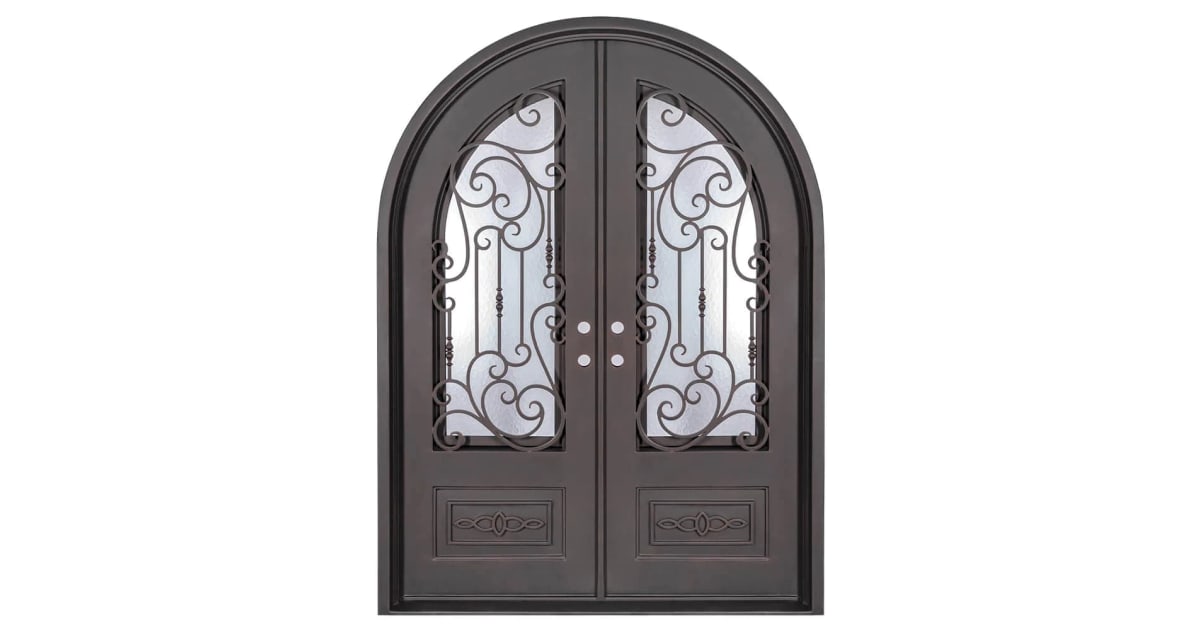 Pinkys Iron Doors GG-DFA-7292-RHOS Golden Gate Double Full Arch 72" x ...