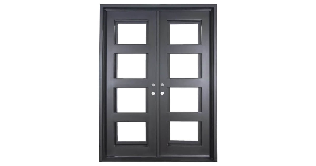 Pinkys Iron Doors KN-DF-6581-RHOS Knox Double Flat 65" x 81" Right Hand ...