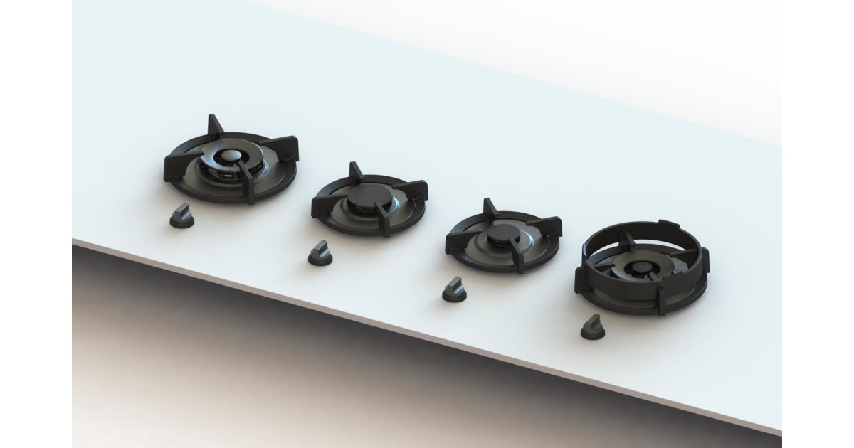 PITT Cooking 8719743677340 Danau Series 46 Inch Wide 4 Burner Natural ...