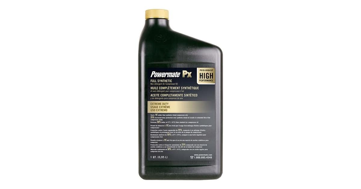 Powermate P018-0084SP Px Full Synthetic Extreme Duty Air Compressor Oil ...