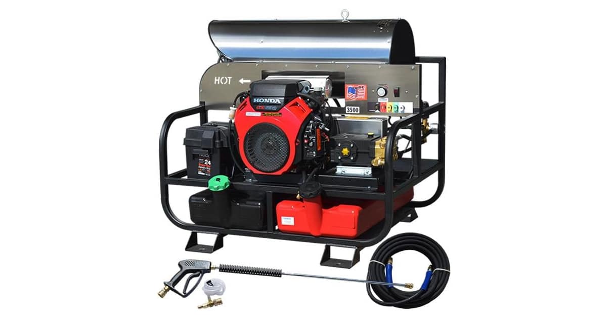 Pressure-Pro 6012PRO-20G 3500 PSI 5.5 GPM Gas Powered Hot Water ...