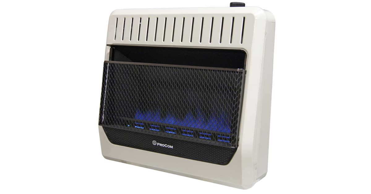 ProCom MG30TBF 30,000 BTU Dual Fuel Blue Flame Wall Heater with T-Stat ...