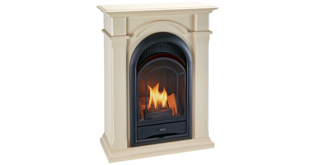 ProCom PCS150T-1-AW 15,000 BTU Vent Free Dual Fuel Mantel Fireplace ...