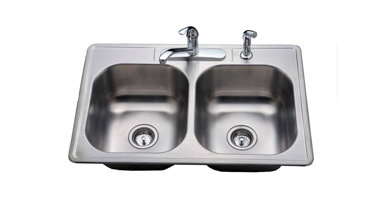 PROFLO PFCS100 33" Double Basin Drop In Kitchen Sink with 50/50 Split ...