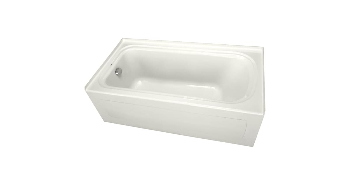 PROFLO PFS6036LSKBS 60" x 36" Alcove Soaking Bath Tub with Skirt and ...