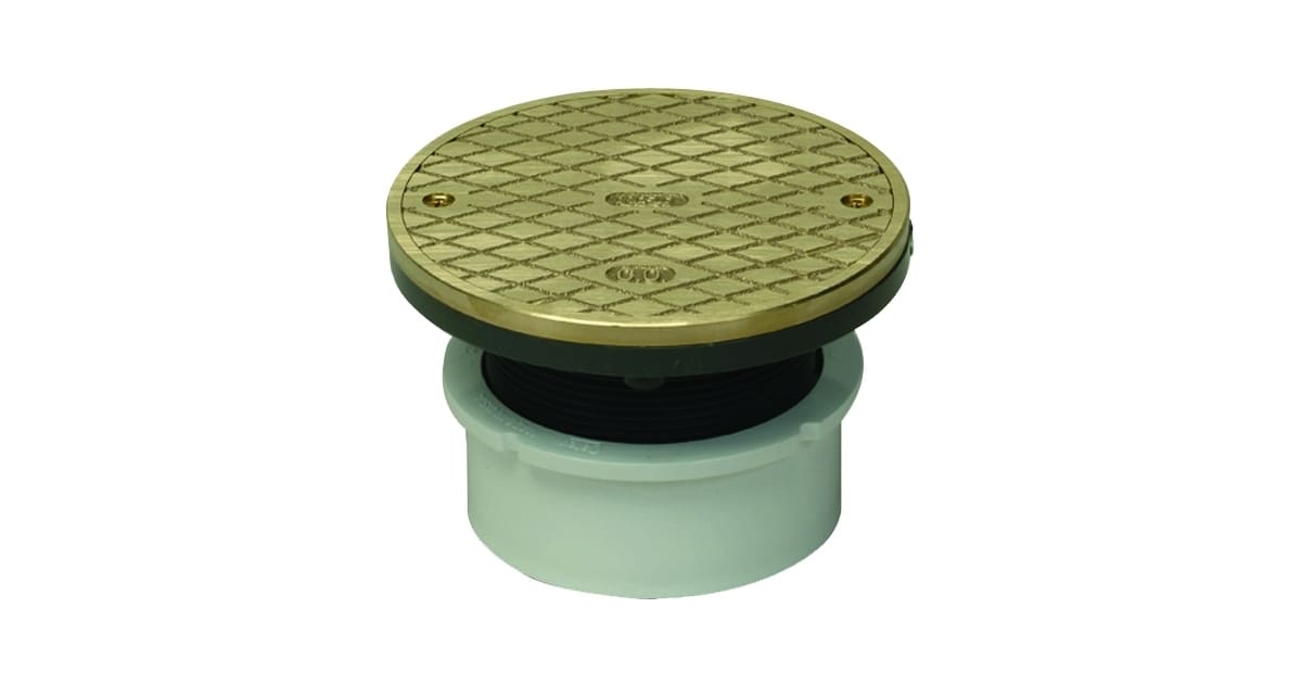 PROFLO 42927 4" ABS Adjustable Cleanout with 6" Brass Cover and Ring ...
