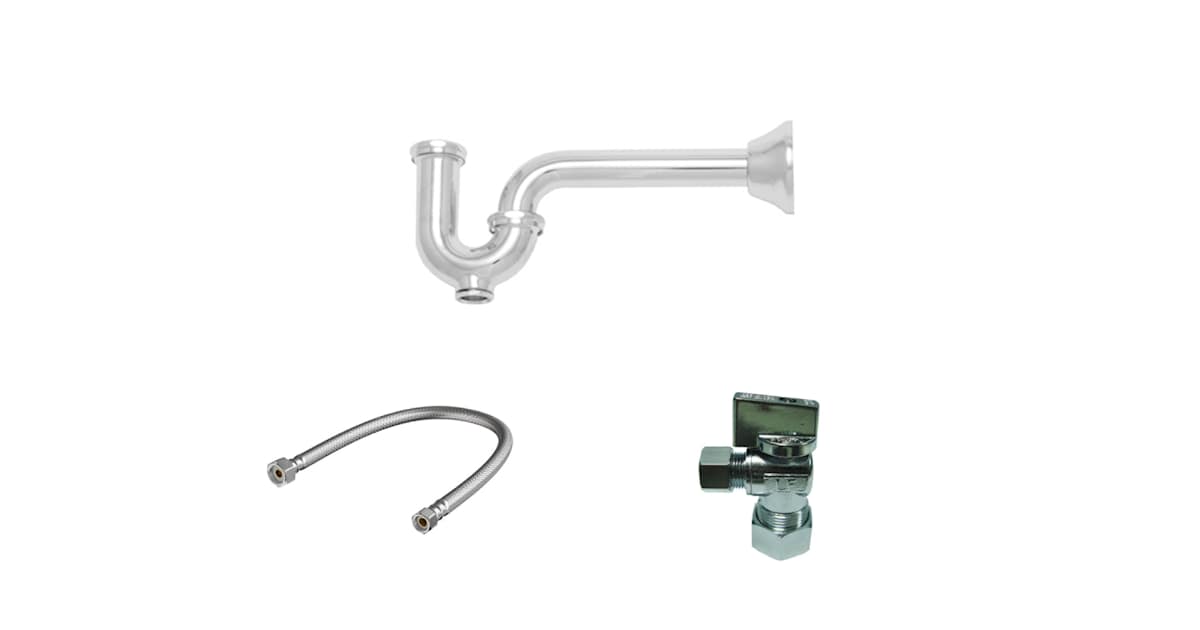 PROFLO PF-FAUCETSETUP-Chrome Water Supply Stop Valve Package with 11-1/ ...