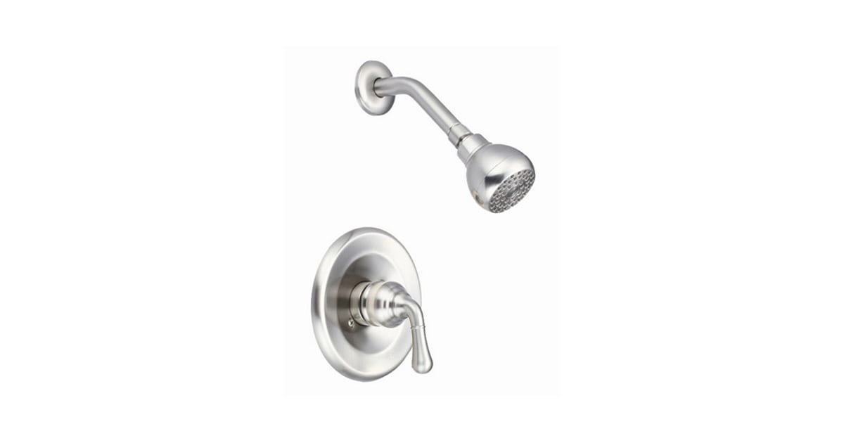 PROFLO PF5220BN 2.0 GPM Single Function Shower Head with Single Handle ...