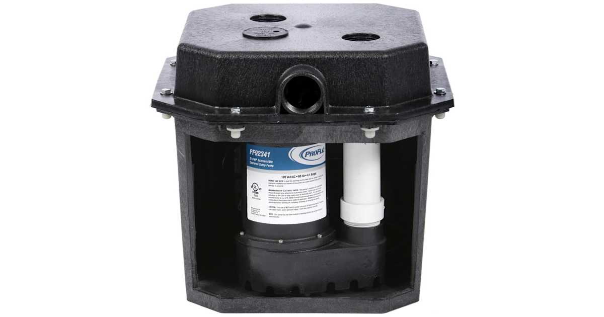 PROFLO PF92017 3/10 HP Compact Remote Sink / Drain Discharge Pump ...