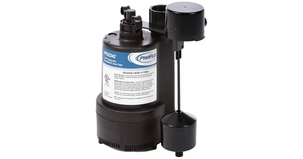 PROFLO PF92342 1/3 HP Thermoplastic Sump Pump with Vertical Float ...