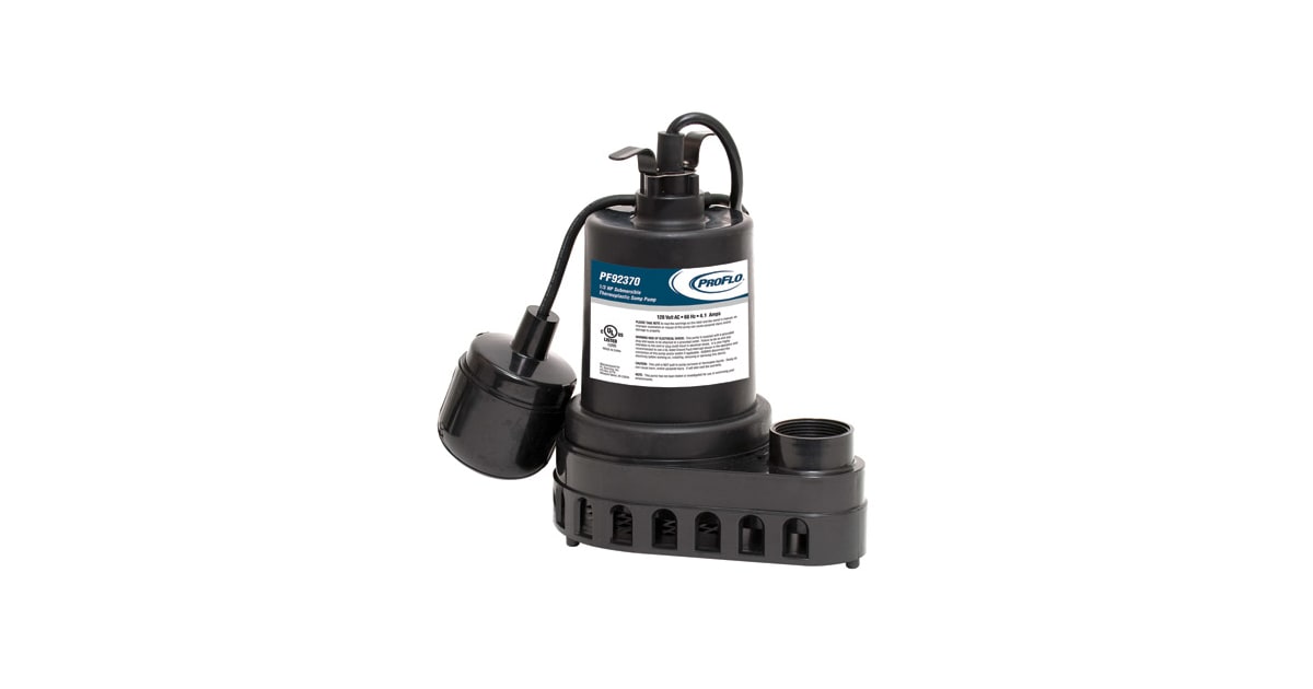 PROFLO PF92370 1/3 HP Thermoplastic Sump Pump with Tethered Switch ...