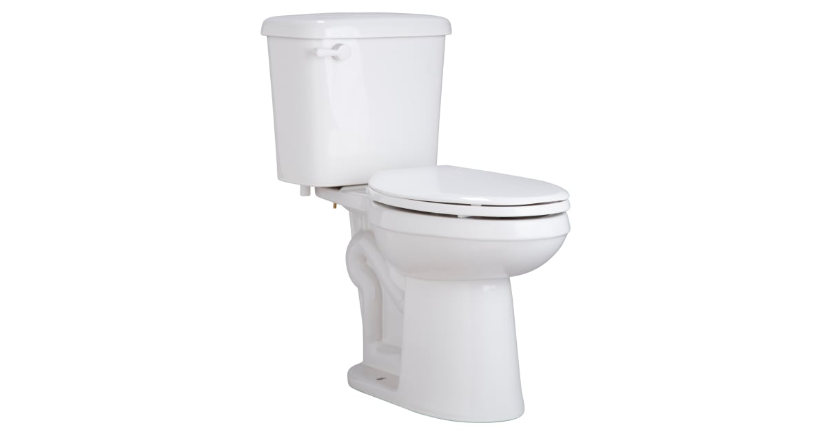 PROFLO PF9810WH/PF9800WH 0.8 GPF Two-Piece Round Toilet with Left Hand ...