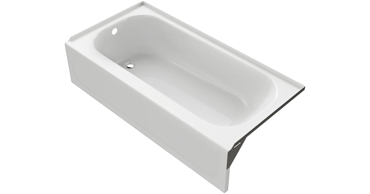 PROFLO PFB14CLWH Folsom 60" x 30" Left Hand Steel Soaking Tub ...