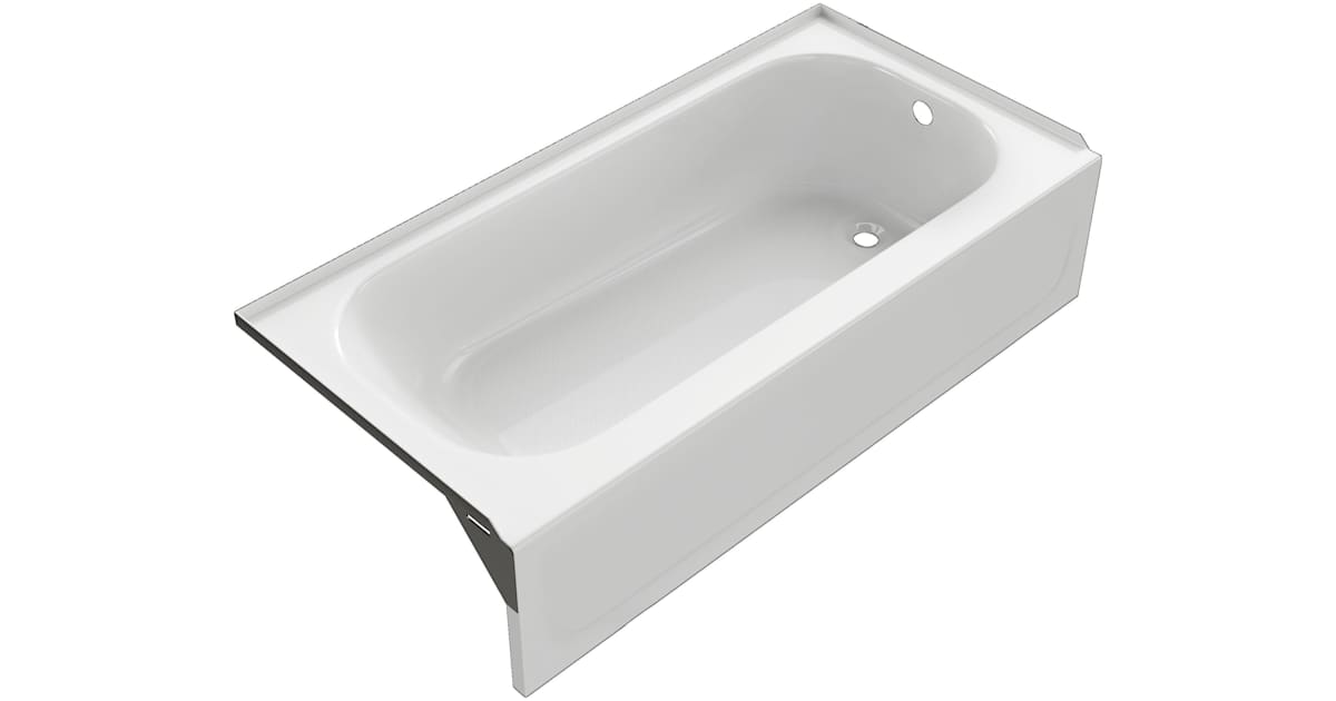 PROFLO PFB14CRWH Folsom 60" x 30" Right Hand Steel Soaking Tub ...