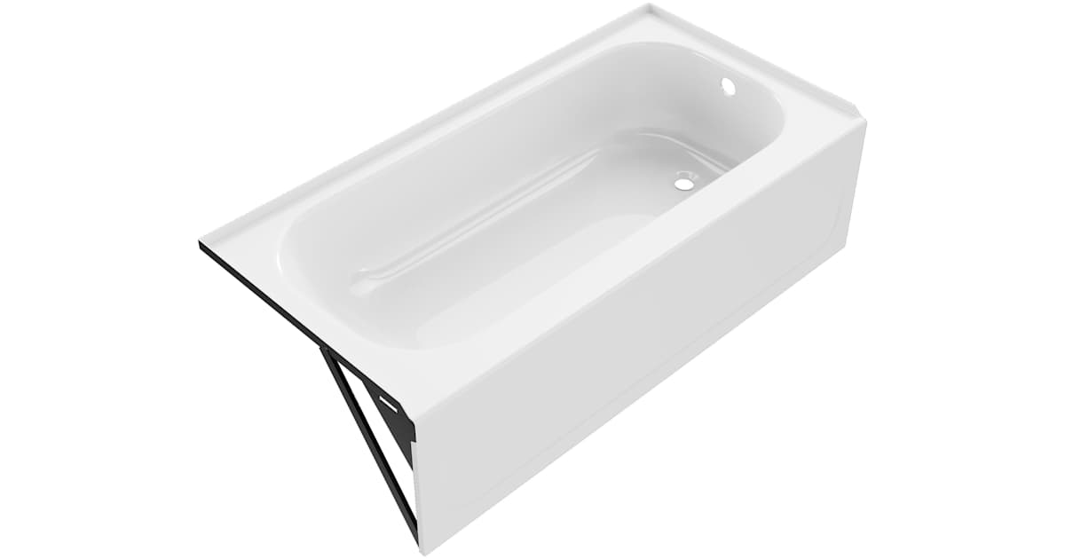 PROFLO PFB16CRS3WH Rampart 60" Three Wall Alcove Enameled Steel Soaking ...