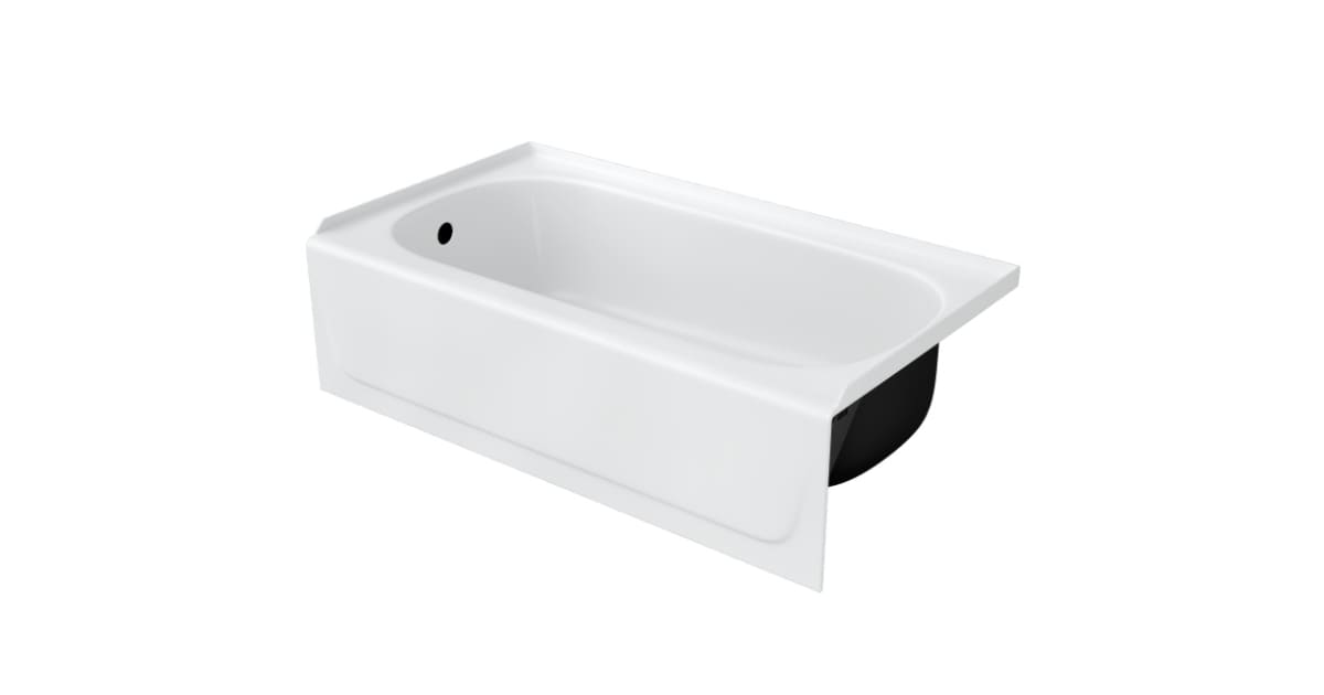 PROFLO PFB54LWH Folsom 54" Three Wall Alcove Enameled Steel Soaking Tub ...