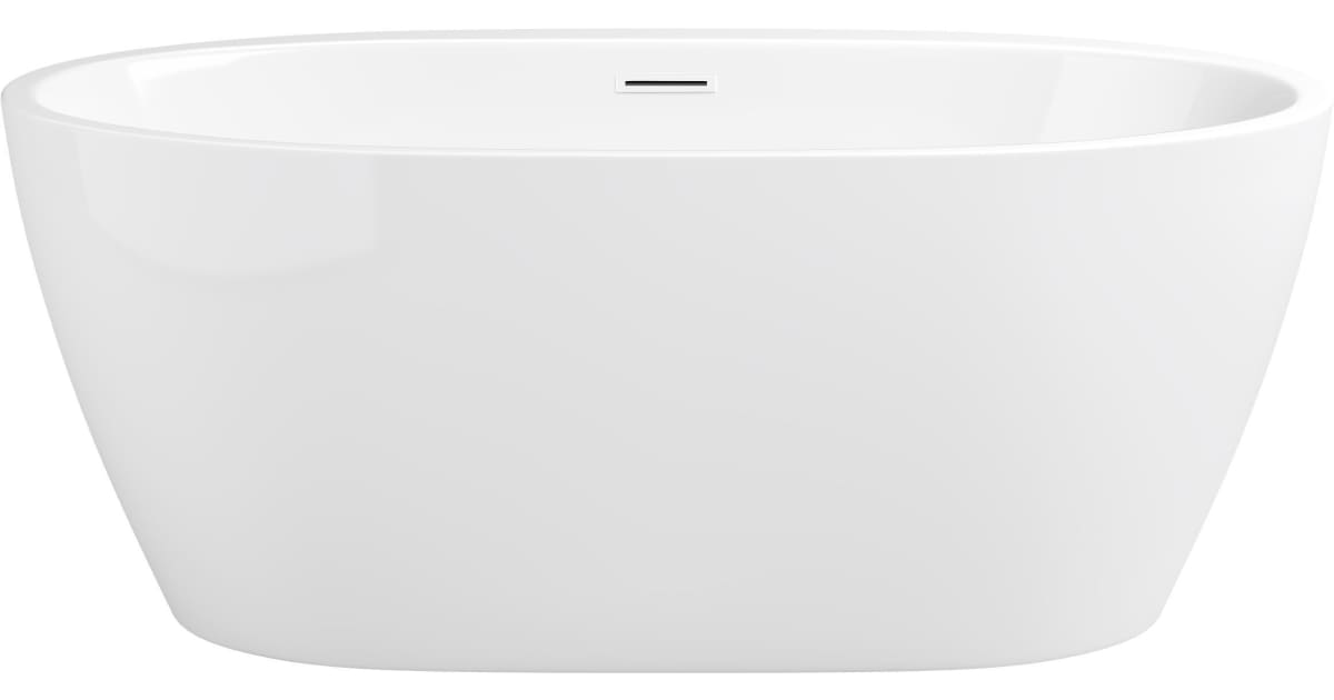 PROFLO PFFSO5931WH Cornwall 59" Free Standing Acrylic Soaking Tub with ...