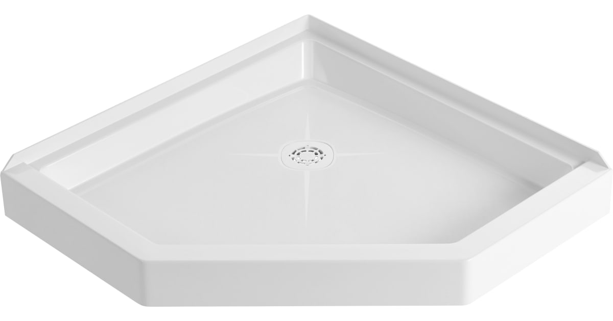 PROFLO PFSB3636NEOWH Morenci 36" x 36" Neo-Angle Shower Base with ...