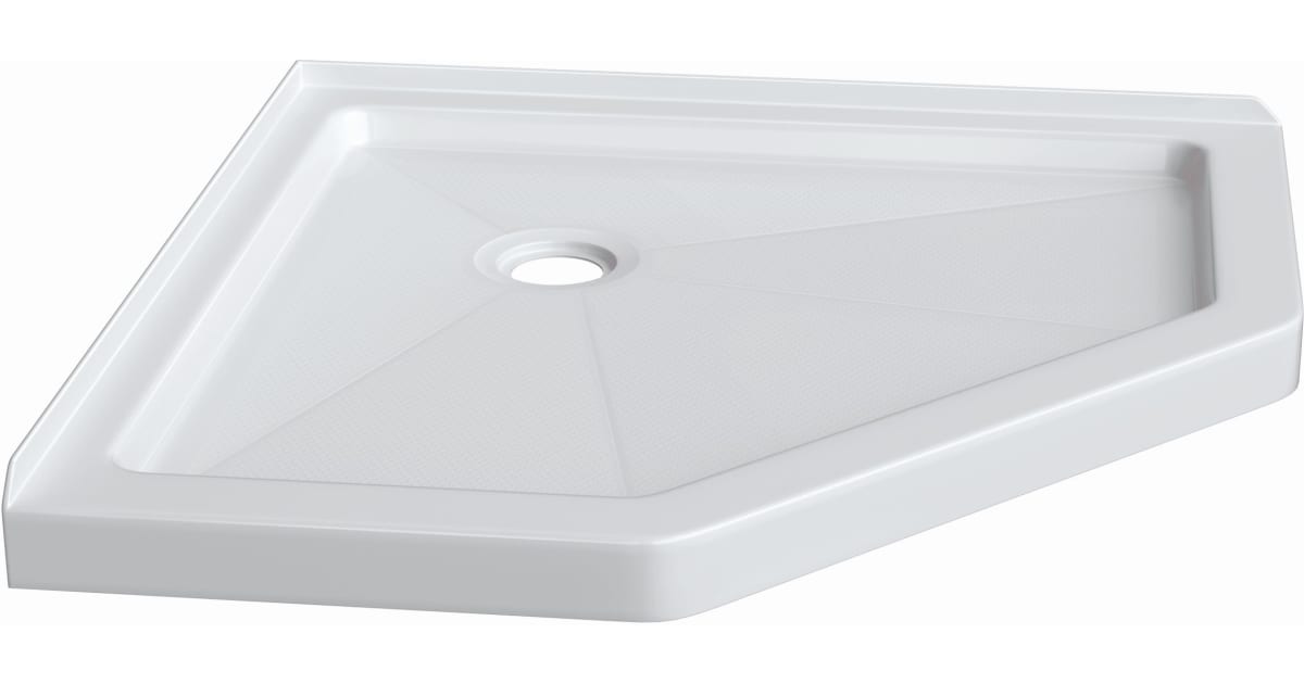 PROFLO PFSBA3838NEOWH Hammond 38" x 38" Neo-Angle Shower Base with ...