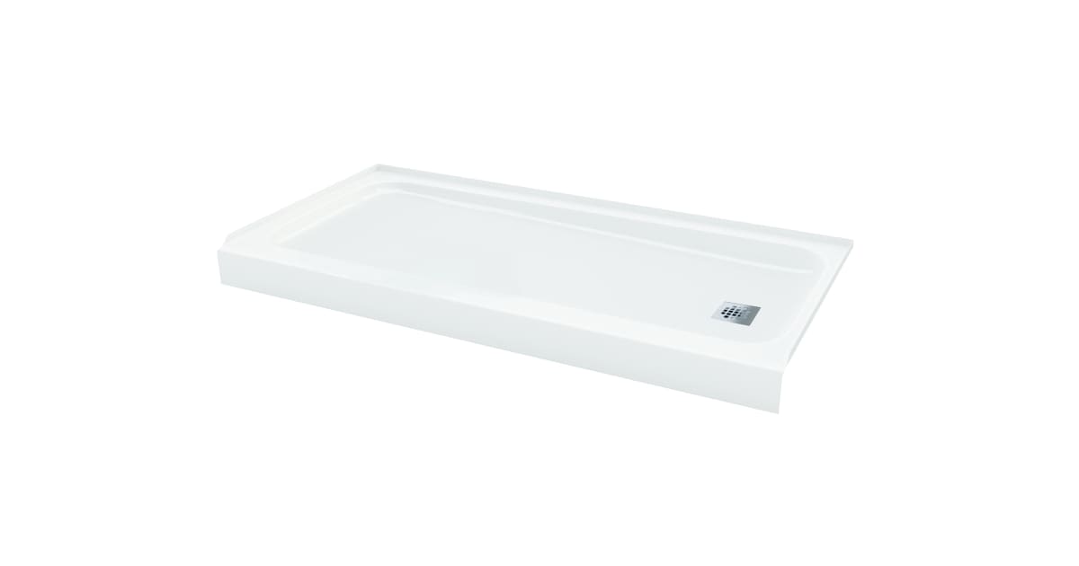 PROFLO PFSBS6034RCDWH Bannack 60" x 34" Rectangular Shower Base with ...