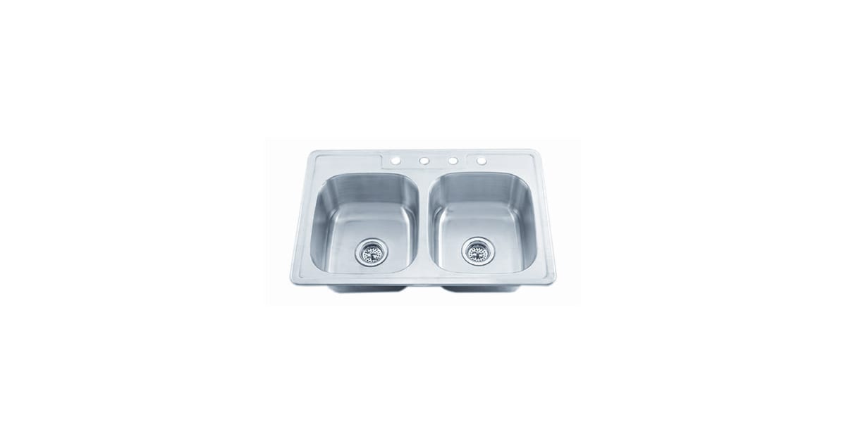 PROFLO PFSR3322653 33" Double-Bowl Stainless Steel Kitchen Sink with 50 ...