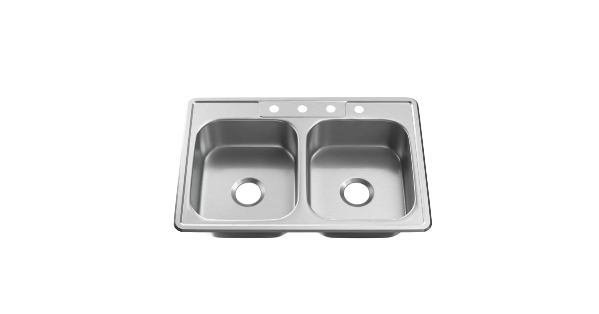 PROFLO PFSR332284A Bealeton 33" Drop In Double Basin Stainless Steel ...