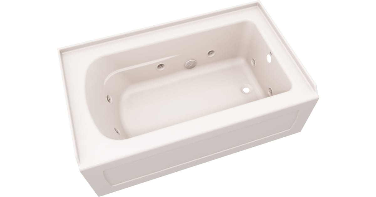 PROFLO PFW6036ARSKNBS Hillsboro Three Wall Alcove Acrylic Whirlpool Tub ...