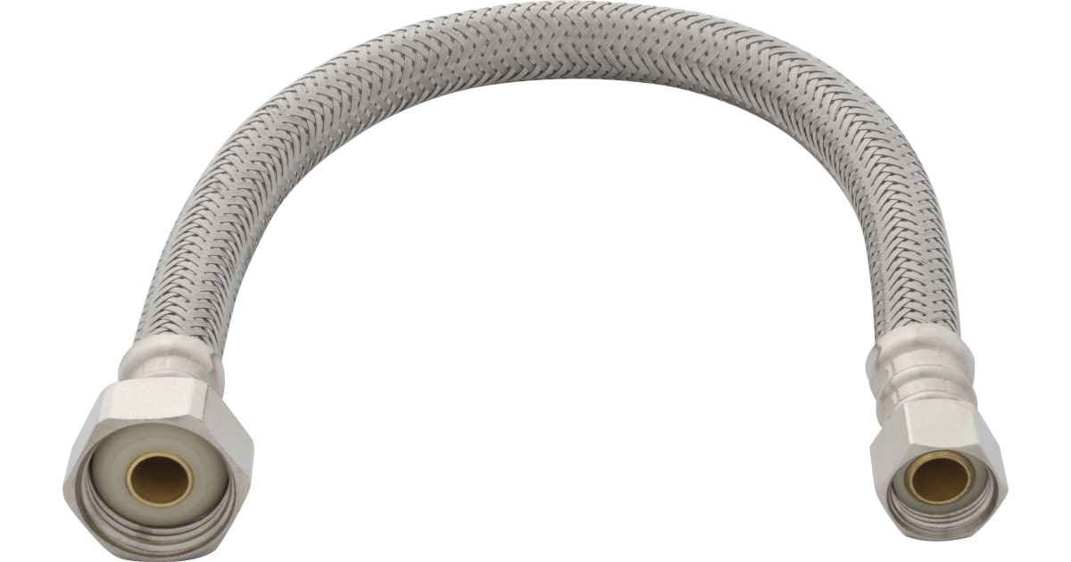 PROFLO PFX146334 3/8" COMP X 1/2" FIP X 72" Stainless Steel and PVC ...