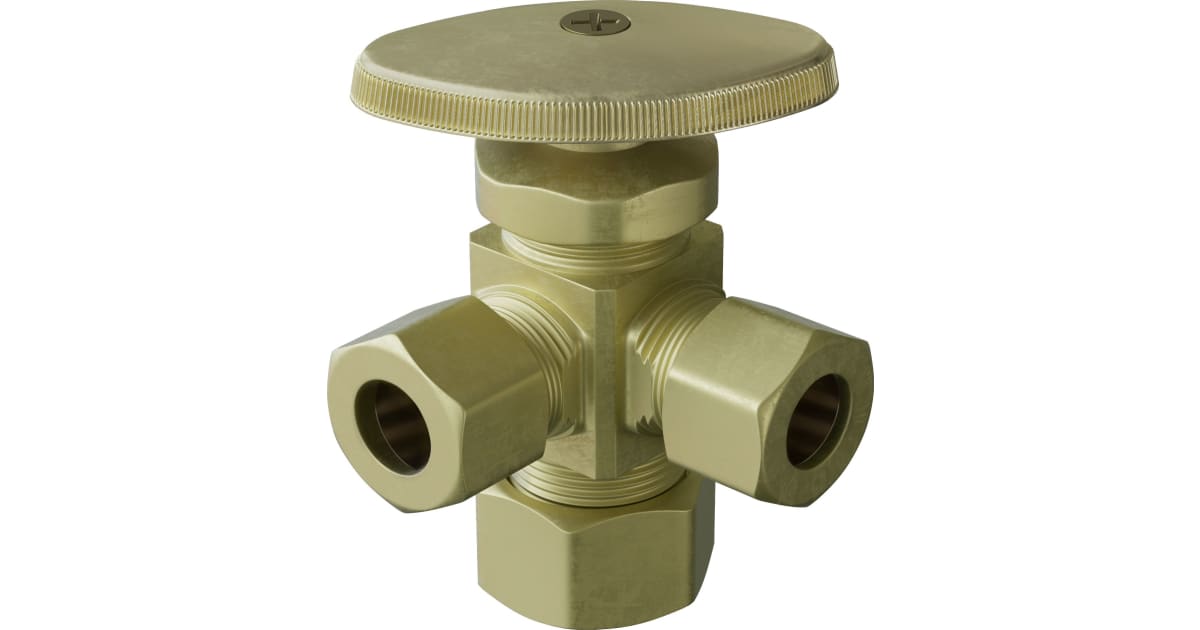 PROFLO PFX3C322R 5/8" x 3/8" x 3/8" Dual Outlet Stop | Ferguson Home