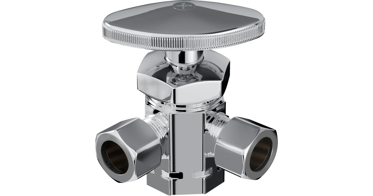 PROFLO PFX3T322C 1/2" x 3/8" x 3/8" Dual Outlet Stop | Ferguson Home