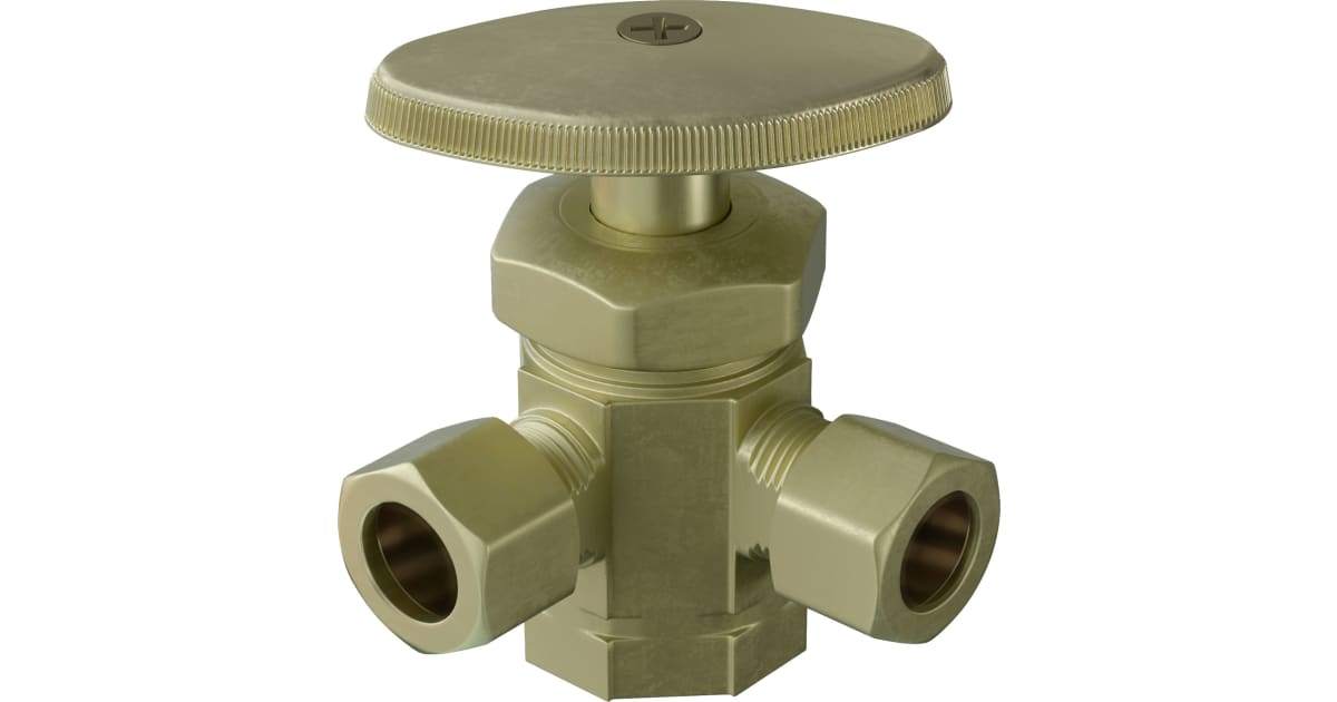 PROFLO PFX3T322R 1/2" x 3/8" x 3/8" Dual Outlet Stop | Ferguson Home